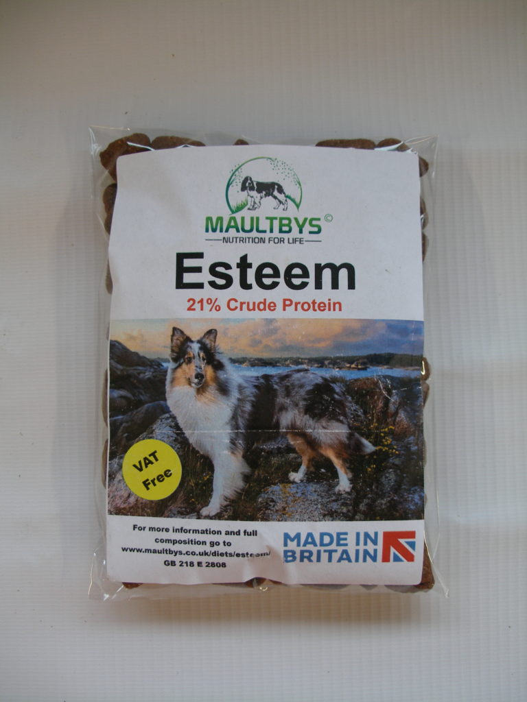 Esteem Maultbys Esteem, premium working dog food.